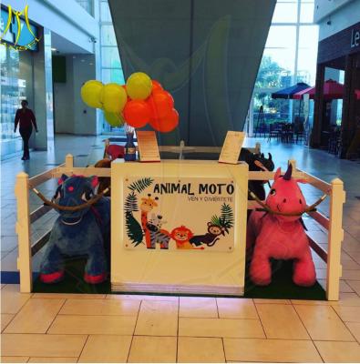 中国 Hansel Christmas amusement park mall plush electronic kid riding animals with coins 販売のため