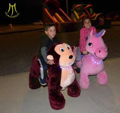 中国 Hansel hot selling amusement kids ride on stuffed motorized animals 販売のため