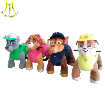 中国 Hansel latest Christmas animal dog scooter with coin plush electric moving paw patrol mountables for kids 販売のため