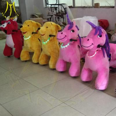 中国 Hansel amusement park electric walking kids ride on plush animals 販売のため