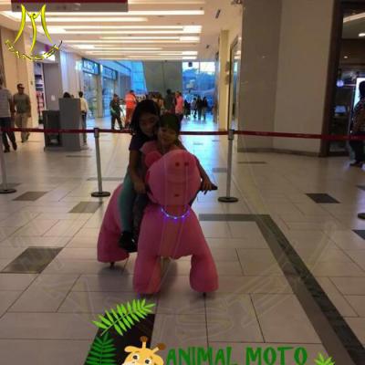中国 Hansel amusement park coin electric mountable plush motorized animal 販売のため