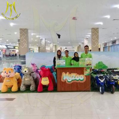 中国 Hansel amusement park moving stuffed electric ride on animals for park 販売のため