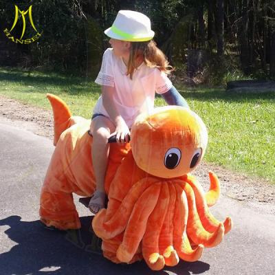 中国 Hansel outdoor park unicorn motorized plush animal rocking horses for adults 販売のため