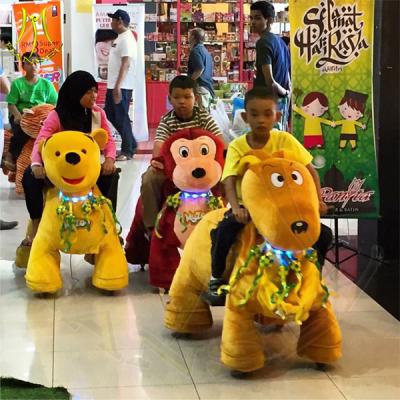 中国 Hansel  funfair plush animal toy car dinosaur 24 volt ride on toy for kids and adults wholesale 販売のため
