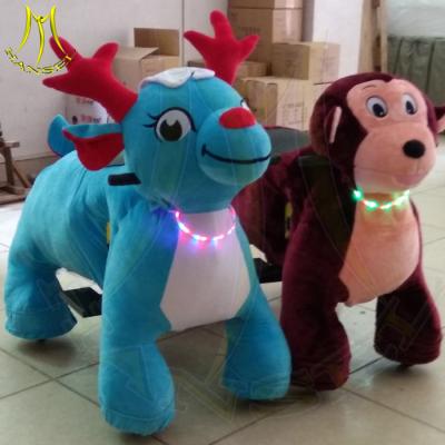 中国 Hansel amusement park games coin operated plush motorized riding stuffed animal 販売のため