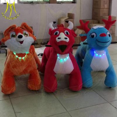中国 Hansel shopping mall plush electric unicorn ride on plush motorized animals 販売のため