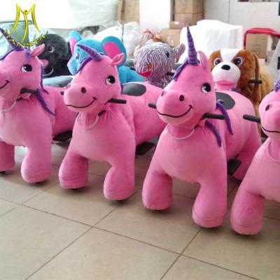 中国 Hansel shopping mall plush animal toy riding for adult coin operated electric plush motorized 販売のため