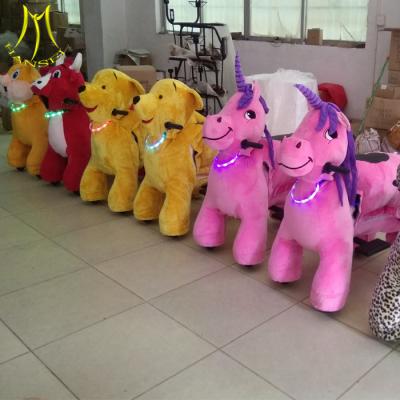 中国 Hansel shopping mall plush coin operated happy rides on animal plush riding 販売のため