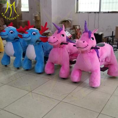 中国 Hansel amusement park electric plush electronic kid riding horse toy for sale 販売のため