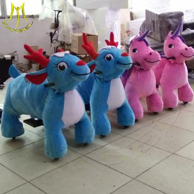中国 Hansel  amusement park coin operated plush kid horse toy electric riding animals 販売のため
