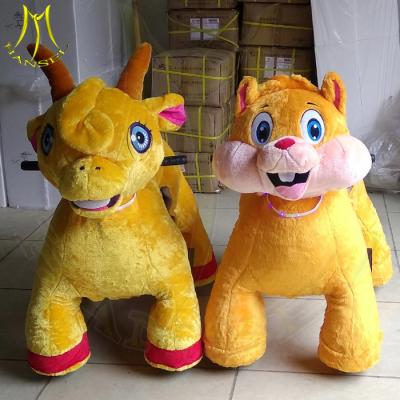 中国 Hansel amusement park walking plush kids rideable electric motorized animals 販売のため