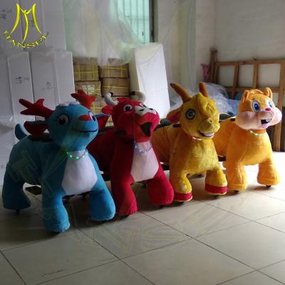 Hansel amusement park walking coin operated soft stuffed animal car ride on toy