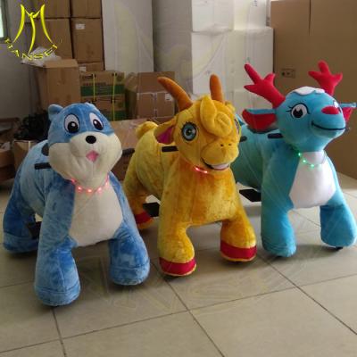 中国 Hansel amusement park walking coin operated motorized plush riding animals 販売のため