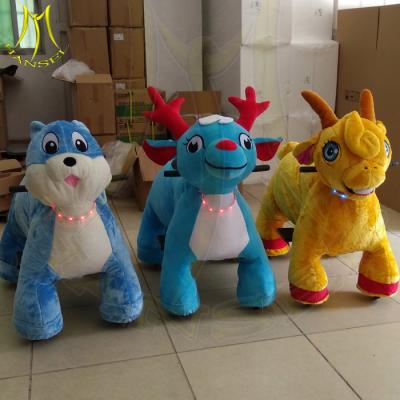 中国 Hansel amusement park moving electric motorized plush riding animals 販売のため