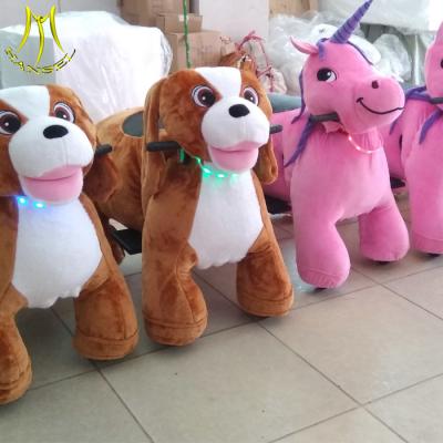 中国 Hansel amusement park plush walking battery operated zoo animals kiddie ride 販売のため