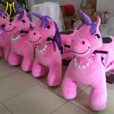 Hansel steel plush animal walking bike for adults amusement ride 4 wheel battery operated kid bike