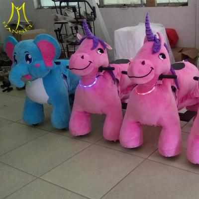 中国 Hansel  commercial electric stuffed animals adults can ride  riding for kids horse toy unicorn ride with non coin 販売のため