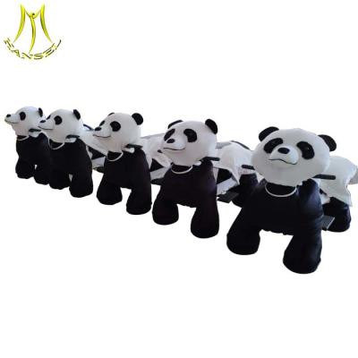 中国 Hansel plush animal battery coin operated stuffed animal panda ride for outdoor park 販売のため