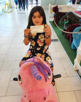 中国 Hansel coin operated 4 wheel kid ride electric animal scooter in mall 販売のため