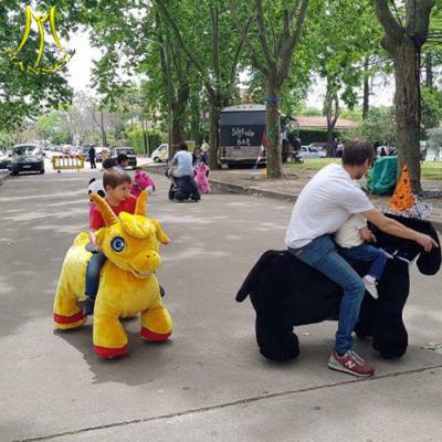 中国 Hansel hot selling kids outdoor funfair coin operated electric plush animal scooters in mall 販売のため