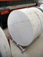 China Round Edge Pure Natural Marble  Stone Tile White For Dining Table for sale