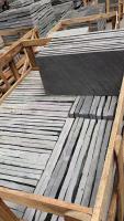 China EXW Rectangular Floor Black Slate Stone Tiles Smooth Texture For Paving for sale
