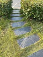 China EXW Rectangular Floor Black Slate Stone Tiles Smooth Texture For Paving for sale
