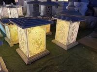 China CNC Carved White Jade Marble Stone Lamp for sale