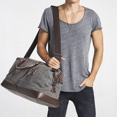 Cina Tela di cuoio della borsa di notte del Weekender di Tote Travel Duffel Bag Expandable grande in vendita
