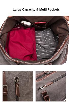 Cina Tela di cuoio della borsa di notte del Weekender di Tote Travel Duffel Bag Expandable grande in vendita