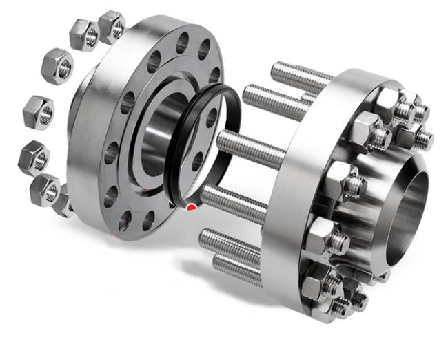 Raised Face Welding Neck Flange , Titanium WN RF Flange CNC Machined 2