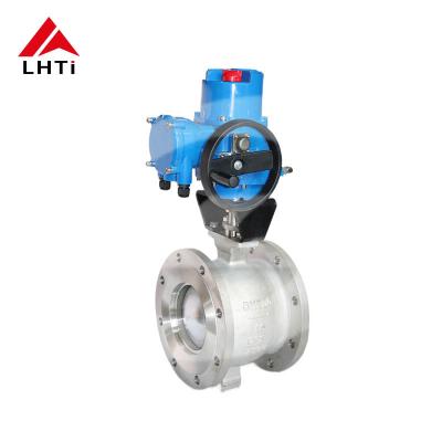 China Titanium Electric V-Port Ball Valves Gr1 Gr2 8 Inch Ball Valve Class 150 DN 15-250 for Water Supply for sale