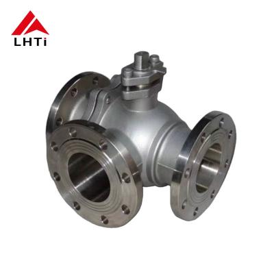China Electric Three Way Titanium Ball Valve with L-Type and T-Type Configurations for Quick-Connect Couplings for sale