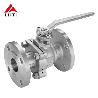 China ANSI-klasse 150 Gr2 Titanium kogelklep met twee stukken, volledige poort, brandwerend, flenster ontwerp Te koop