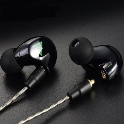 China interchangeable headphone In ear HIFI moving iron quad-core remote control mobile phone headset for sale