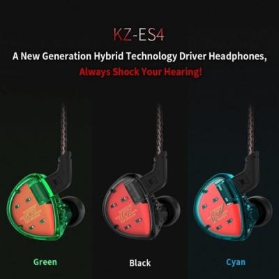China Earbuds KZ ES4 Extra Bass High Fidelity Earbuds with Microphone Balanced Armature for sale