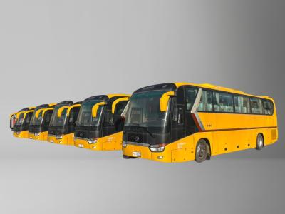 China Five Second-hand Yellow-bodied Golden Dragon Buses with 63 Large Seats and 8L Engine Capacity in Bulk for sale