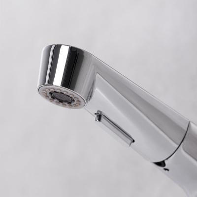 China 197mm Width Pull Out Bathroom Basin Faucet With Dual Function Spray for sale