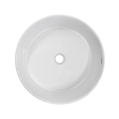 China Wit Verglaasd Badkamerscountertop Bassin 456x456x146mm zonder overstroming Te koop