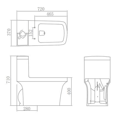 China Het zachte Gesloten Spoelen van Siphonic van het enig stukwatercloset Ceramische Te koop