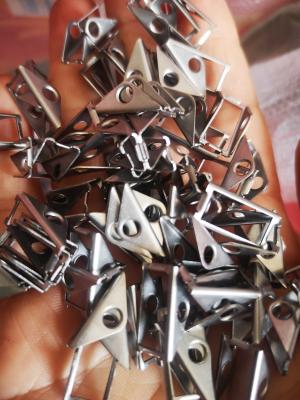 China Custom Stainless Steel Stamped Spring Clips | Triangle Mounting Brackets with Punch Hole | Precision Sheet Metal Fasteners for LED Fixtures & Electronics for sale