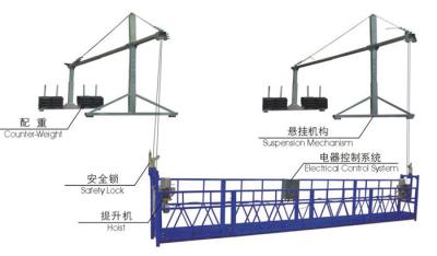 Cina L'acciaio ha sospeso la piattaforma di funzionamento ZLP800 con la capacità 800kg & l'altezza di lavoro di 100m in vendita