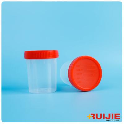 China Laboratory Supplies yellow and red colors plastic sputum container for sale