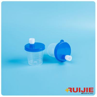 China Laboratory Supplies blue color plastic urine container with mouth for sale