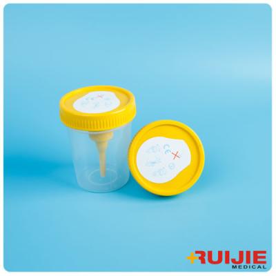 China Laboratory Supplies blue color plastic urine container with neddle for sale