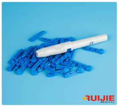 China blood lancet white color Plastic material Safety blood lancing device with pen type for sale