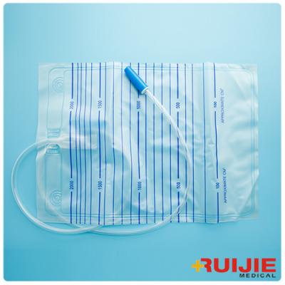 China urine bag transparent color PVC material pediatric 2000ml urine bag without outlet for sale