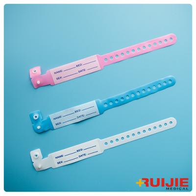 China ID Bracelet pink orange color PVC material child/adult write on ID Bracelet for sale