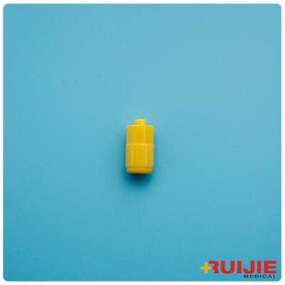 China Heparin Cap yellow color plastic material Octagon disposable heparin cap for sale