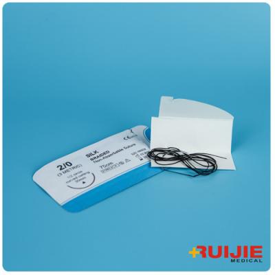 China disposable medical supplies blue package Surgical Non-Absorbable Silk Braided Suture for sale